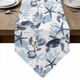 Blue Turtle Coastal Table Runner Linen Burlap Table Runner 70 Inches ...
