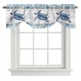 Blue Turtle Coastal Tie Up Valance Curtains Summer Starfish Beach Shell ...
