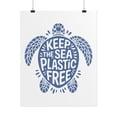 Blue Turtle Keep the Sea Plastic Free Ocean Wall Art Print Unframed ...