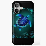 Blue Turtle Minimal Marine Aesthetic Artwork with iPhone 17 to 11 Pro ...