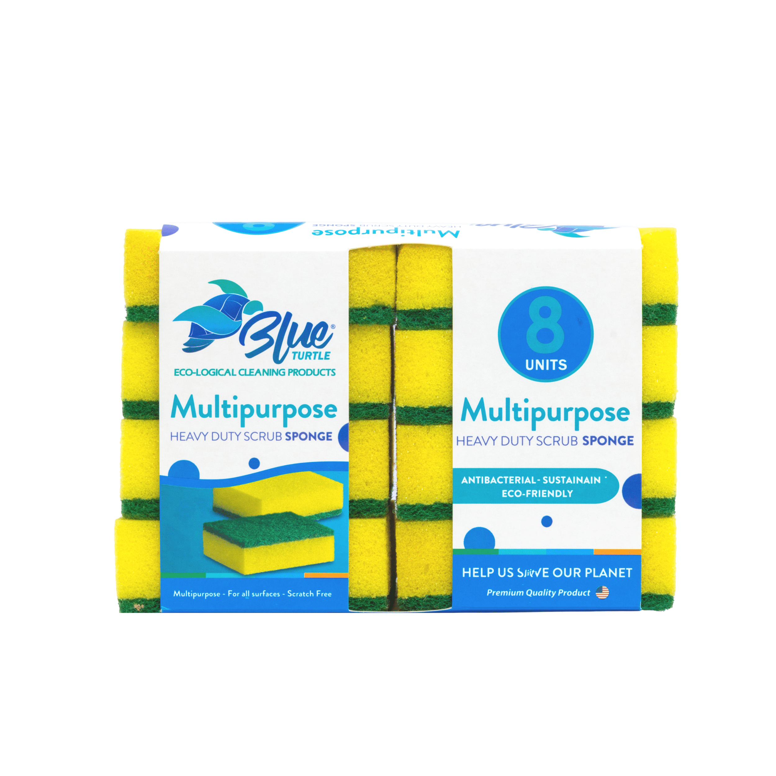 Blue Turtle Sponges for Dishes – 8-Pack Multipurpose Kitchen Sponges ...