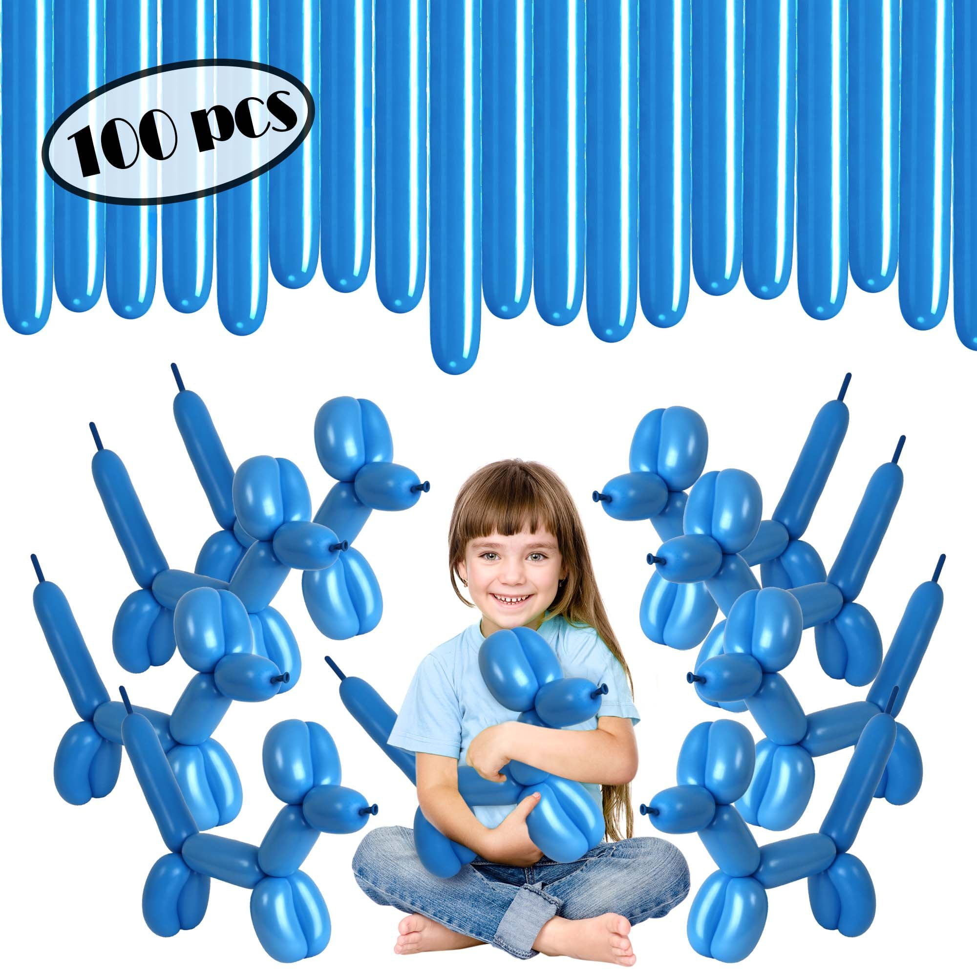 Blue Twisting Balloons - Long Balloons - 100 Pack - Walmart.com