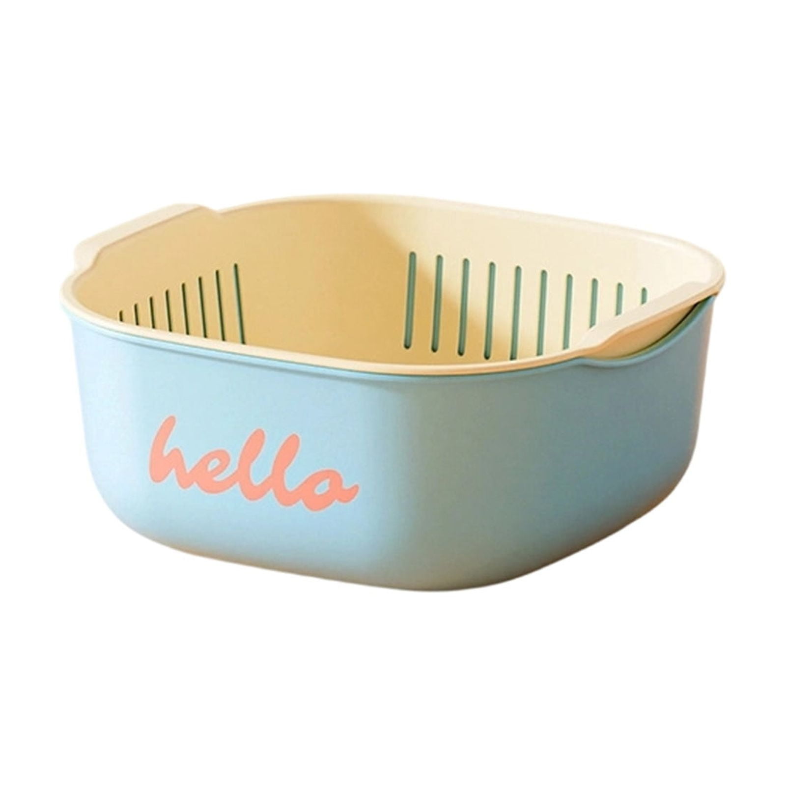 Blue Two Tier Plastic Drain Basket For Food Grade Storage And Easy ...