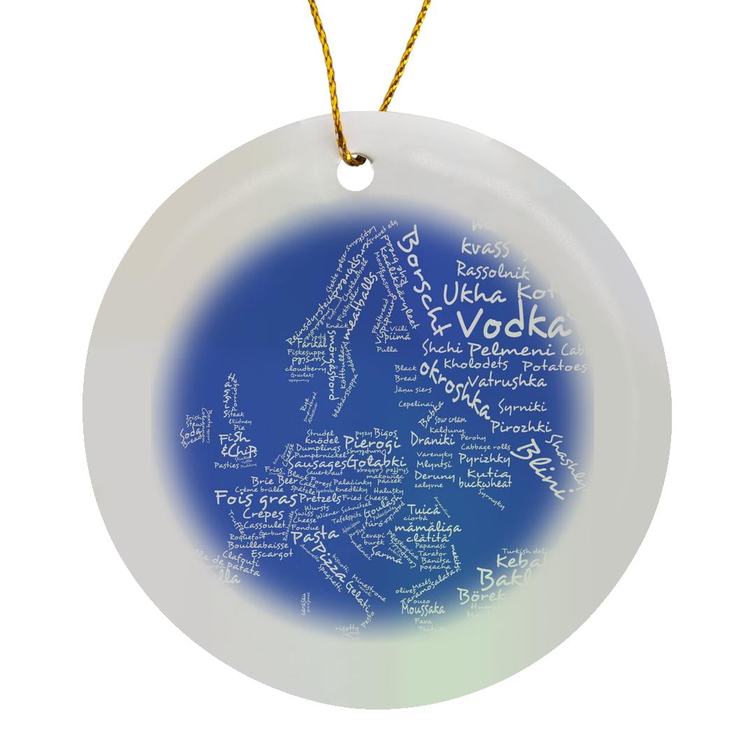 Blue Typography Food Map Of Europe Made From Words Of World Foods ...