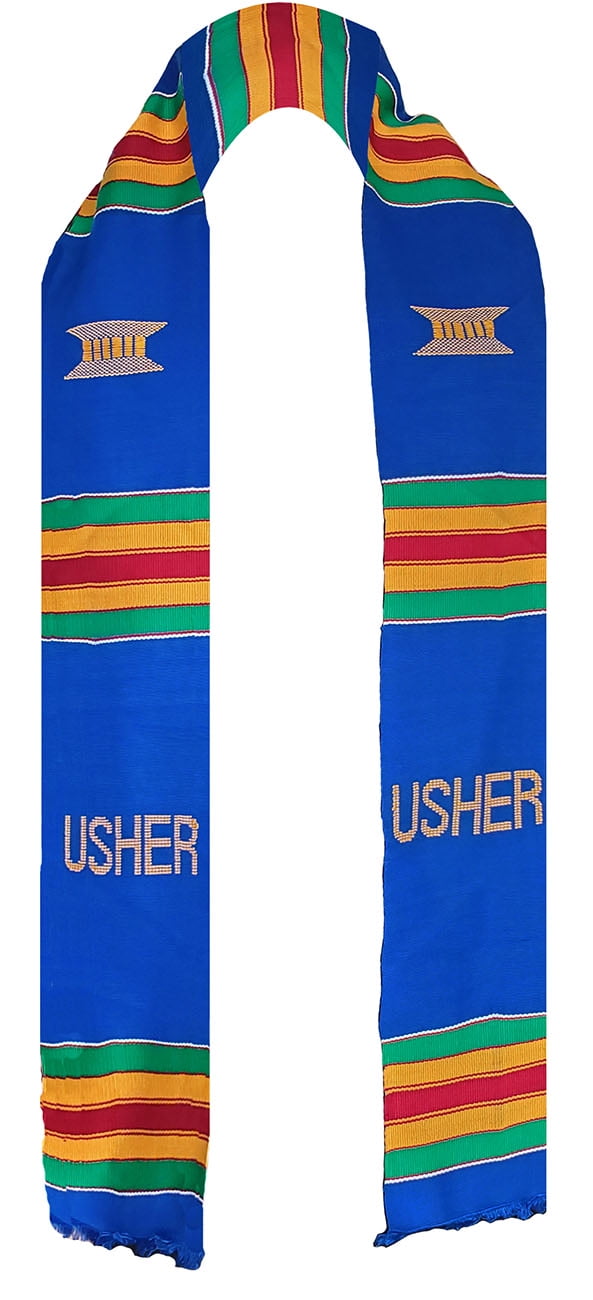 Blue USHER Kente Cloth Sash/Stole - Walmart.com