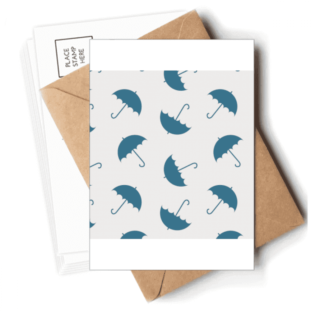 Blue Umbrella Weather Rain Cloud Postcards Envelopes Blank Note Cards ...