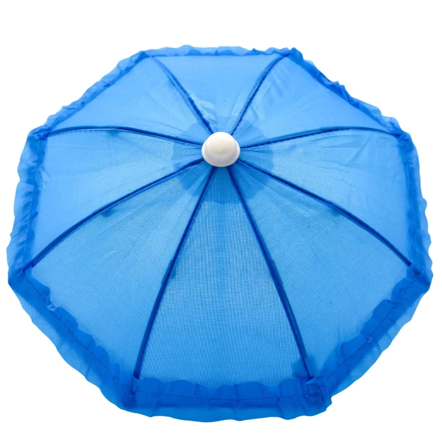 Blue Umbrella with Ruffle 5" (Each)Mini Umbrella,Decoration, Parasol ...
