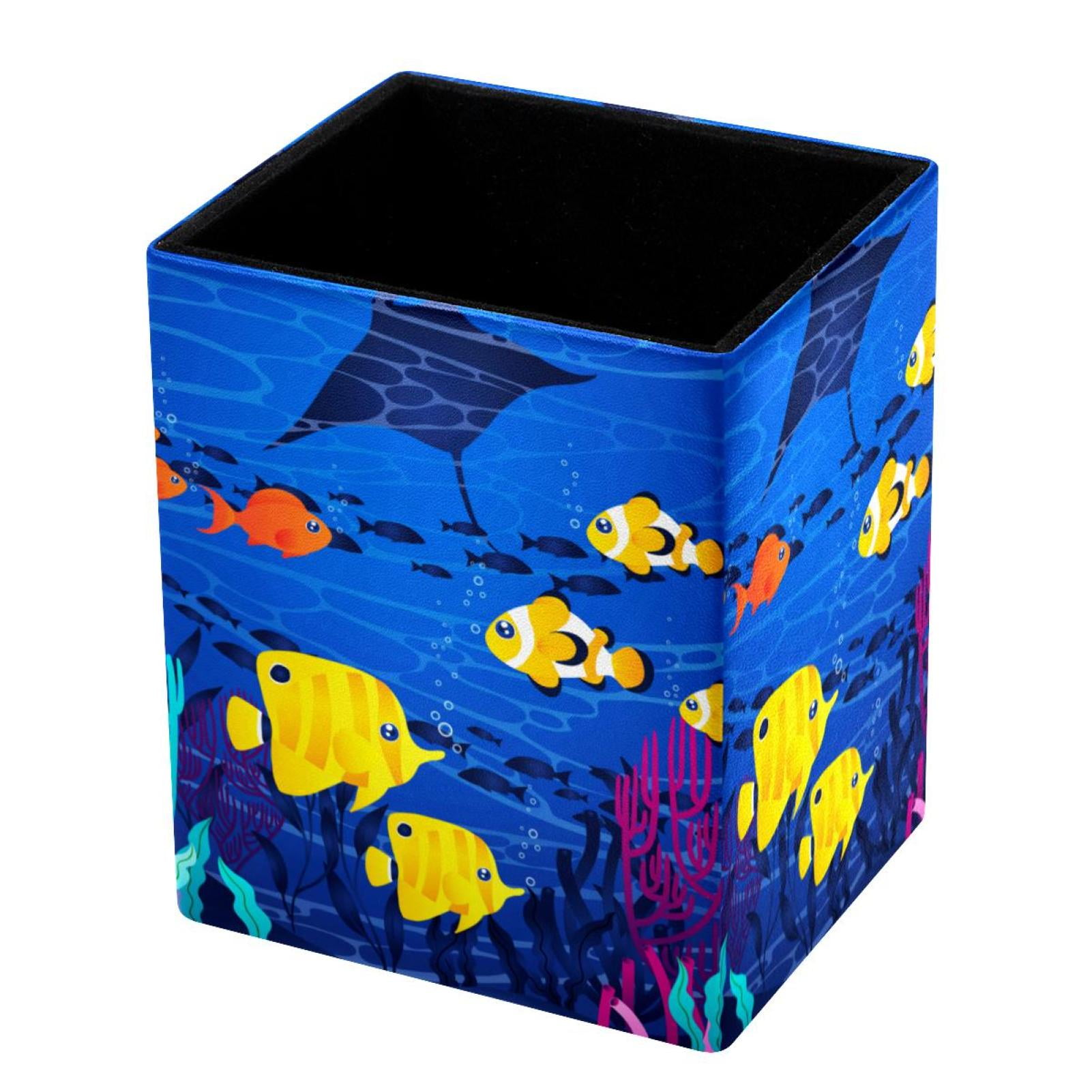 Blue Underwater Pen Organizer Multi Functional Pencil Holder For Desk Pencil Pen Holder Cup