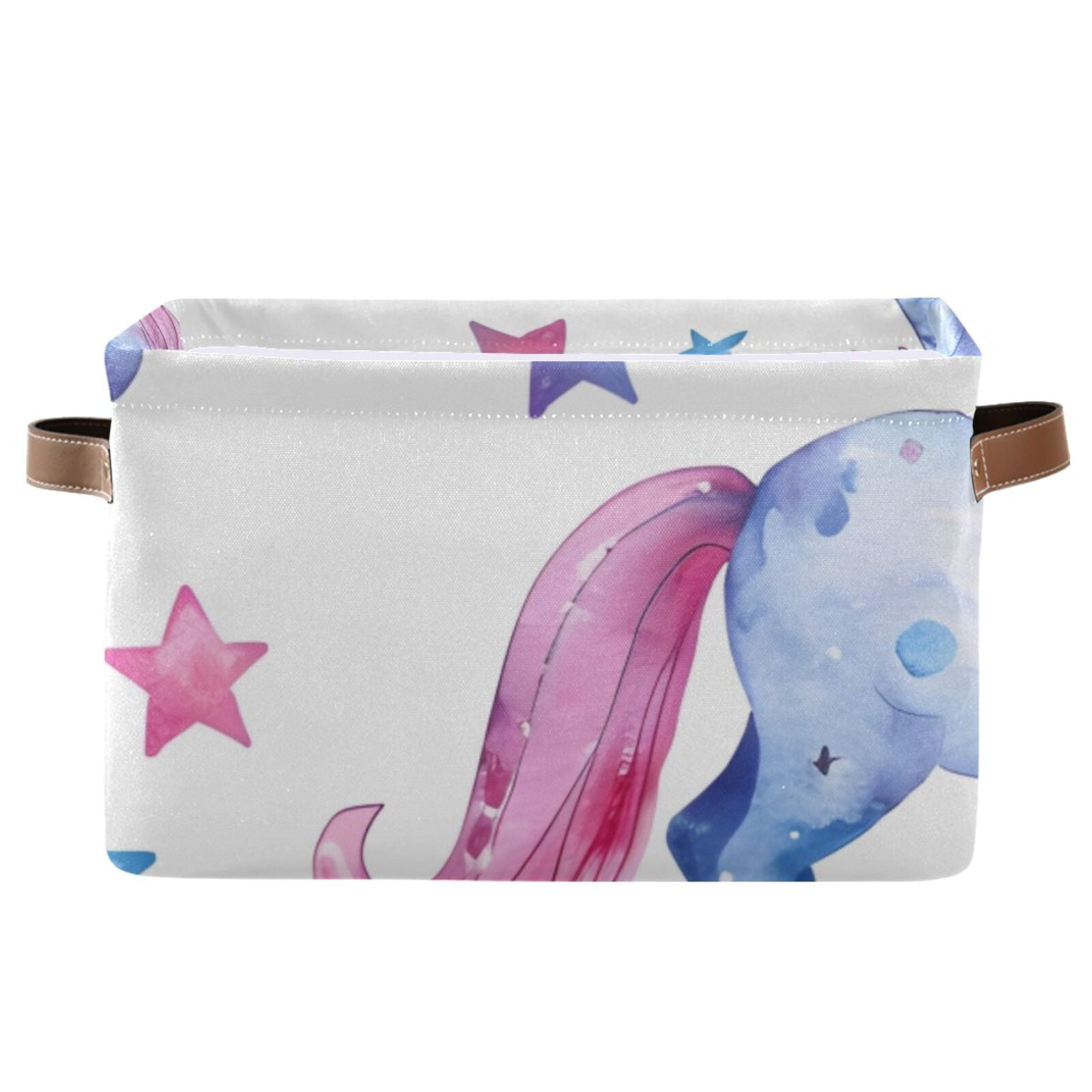 Blue Unicorns Stars Storage Bins Baskets With Handles Storage Box ...