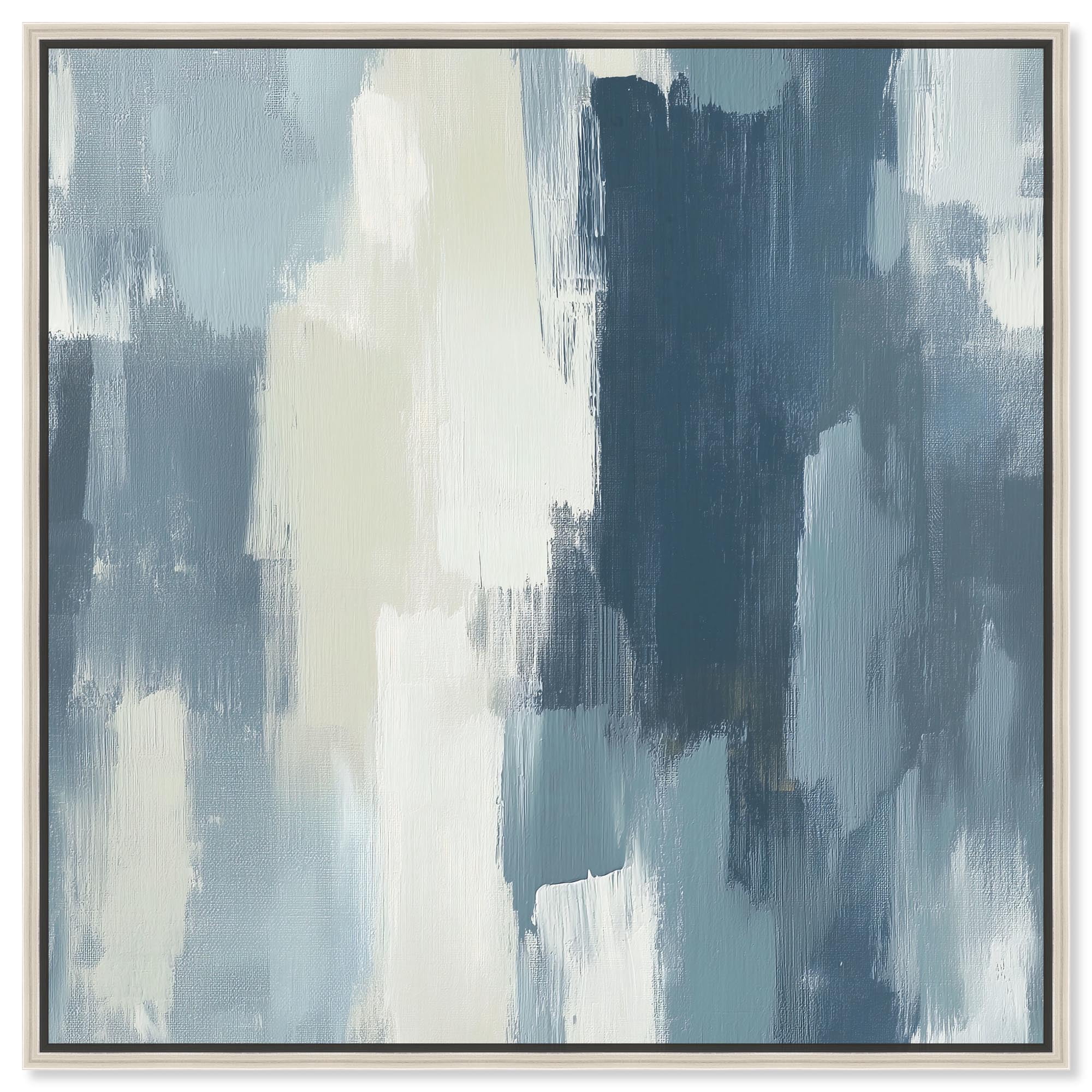 Blue Union Canvas Pastel Blue Hues by Art Remedy, Silver Frame, 30 x 30 ...