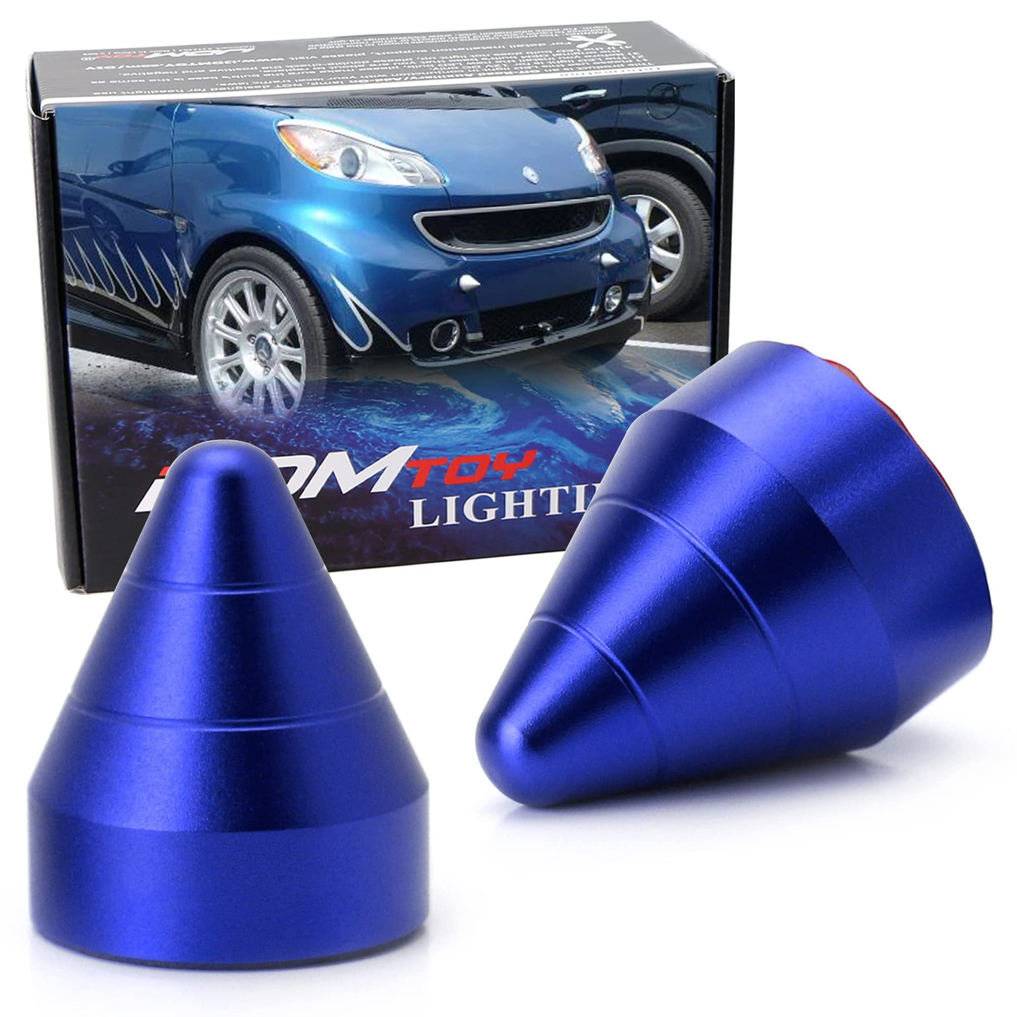 Blue Universal Fit Bump Protector Spike Guards For Most Car Front ...