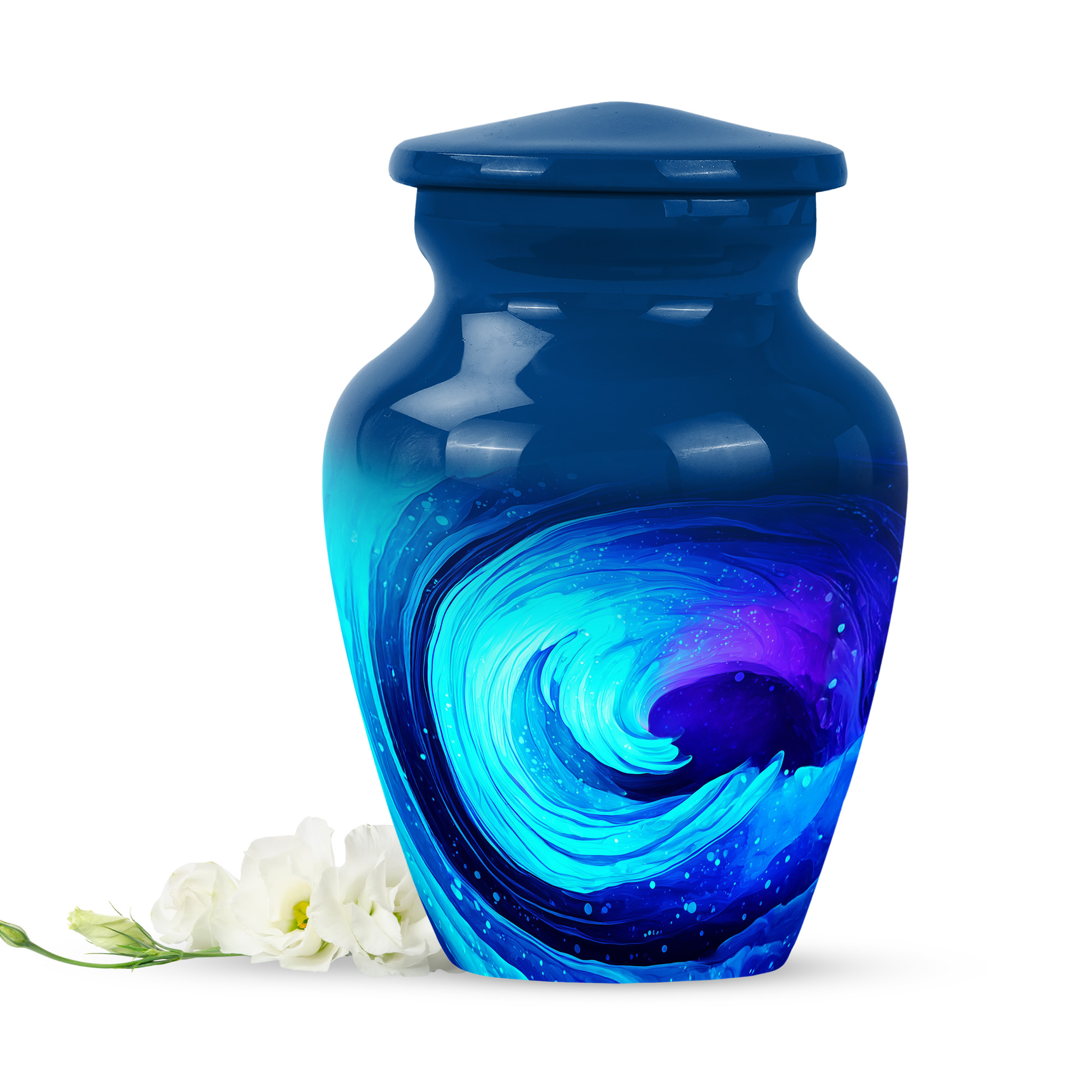 Blue Urn For Ashes Adult Male Keepsake 3 Inch, Purple Mini Urn For ...