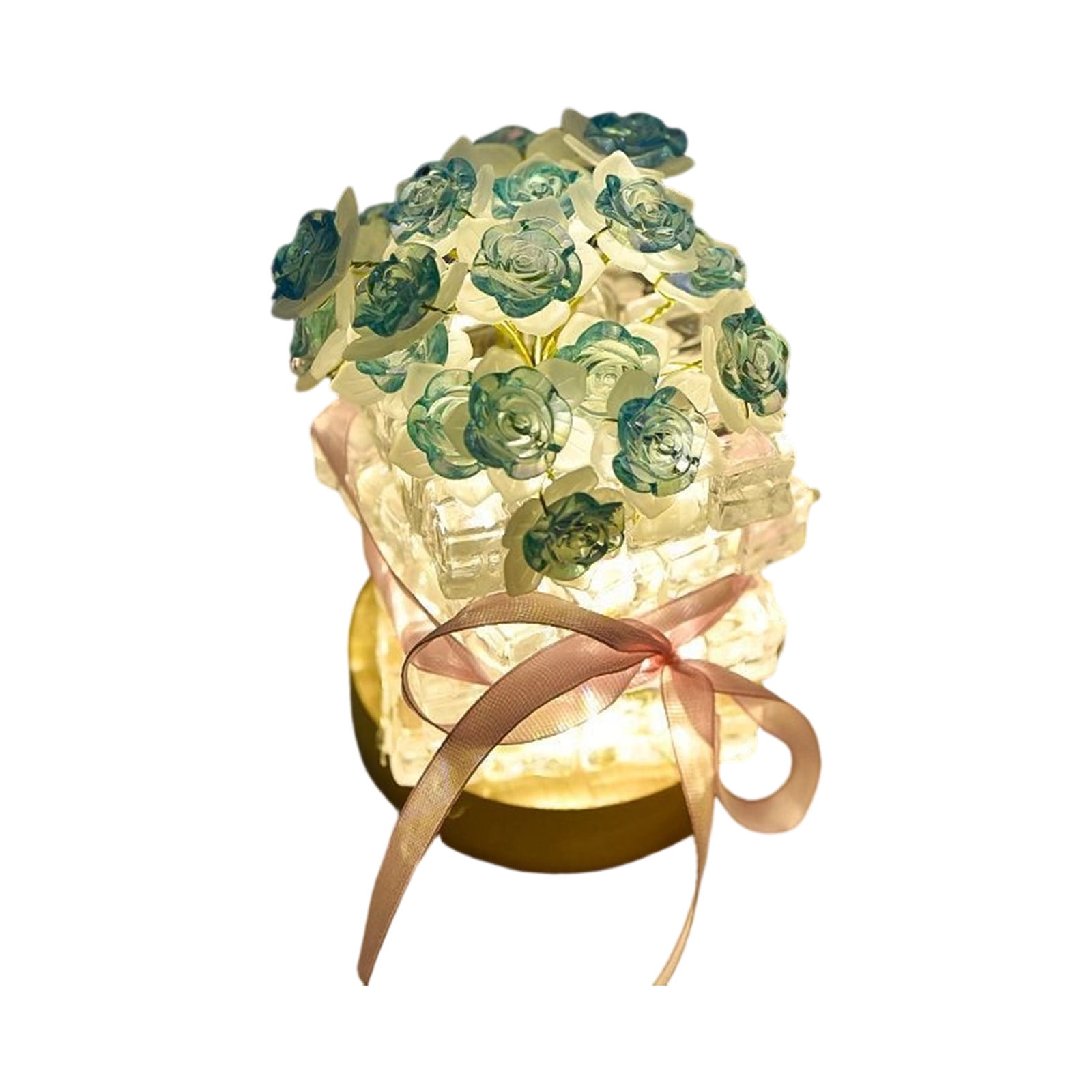 Blue Usb Powered Rose Night Light Handmade Craft Kit Decorative Table ...