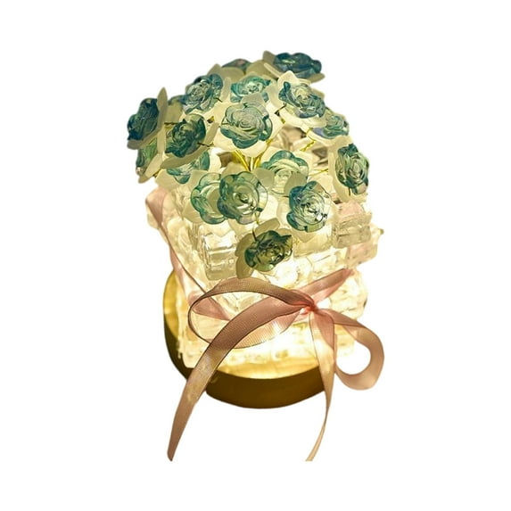 Blue Usb Powered Rose Night Light Handmade Craft Kit Decorative Table ...