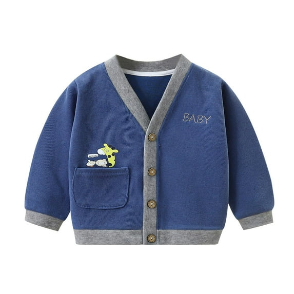 Blue V-Neck Knit Cardigan for Boys and Girls, Spring/Autumn Baby ...