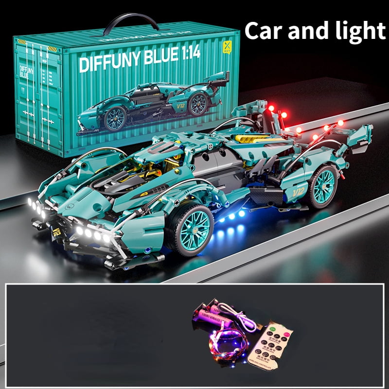 Blue V12 Block Roadster RC Tech Racing 1:14DIY Roadster building block ...