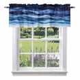 Blue Valances for Windows, Gradient Ripple Rod Pocket Short Window ...