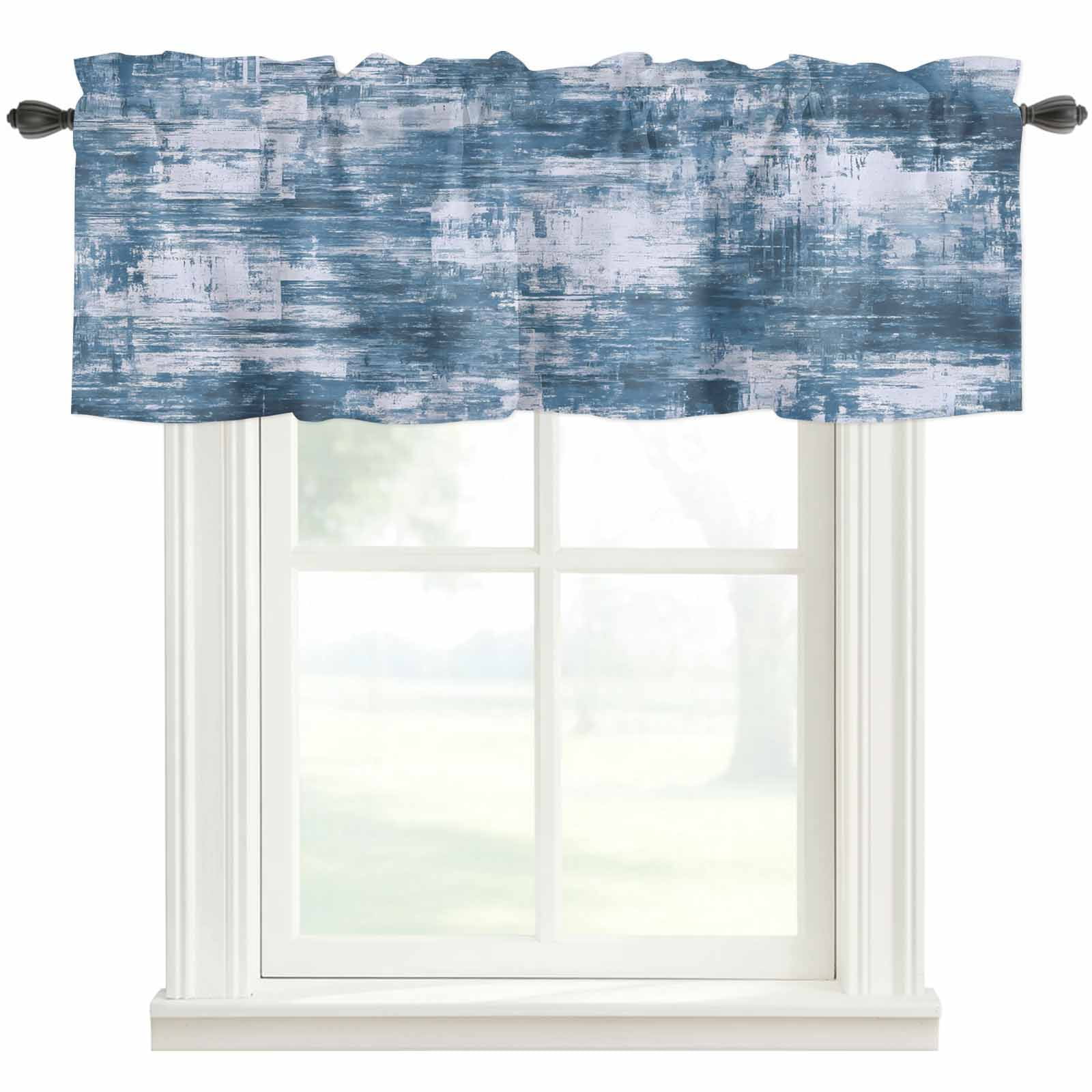 Blue Valances for Windows Modern Abstract Gradient Blue Geometric ...