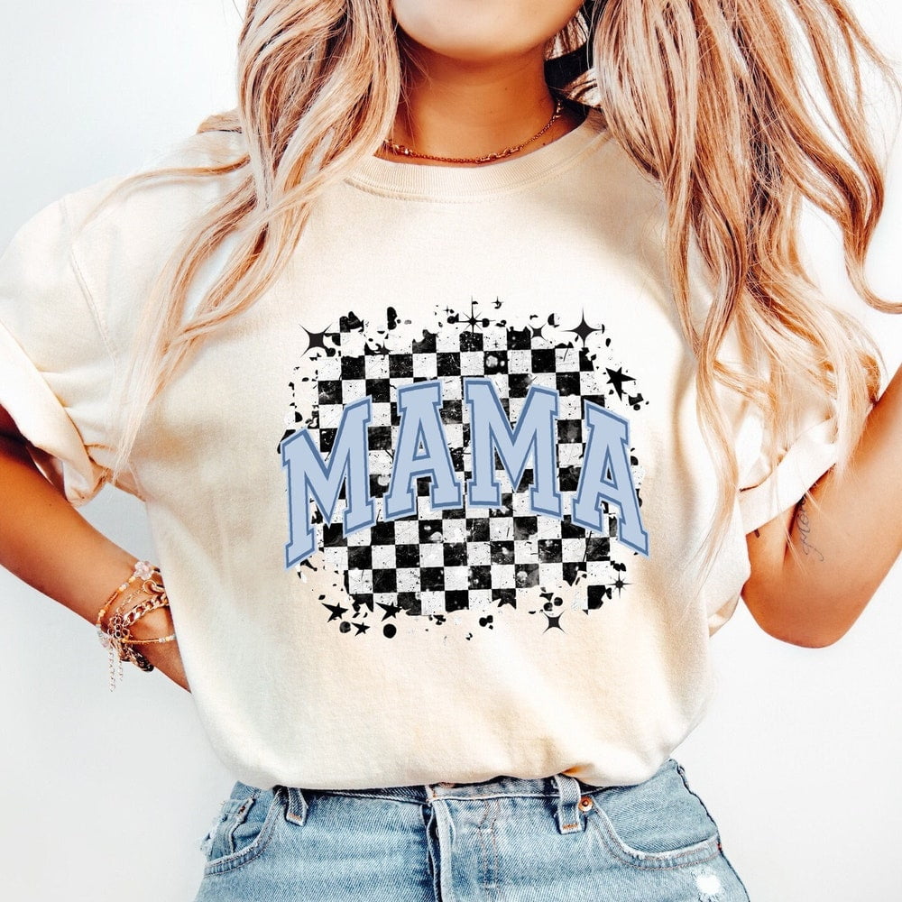 Blue Varsity Mama Shirt, Trendy Blue Mama Tee, Blue Mama Shirt, Trendy ...