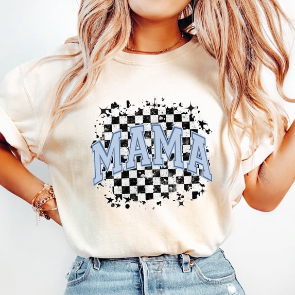 Blue Varsity Mama Shirt, Trendy Blue Mama Tee, Blue Mama Shirt, Trendy ...