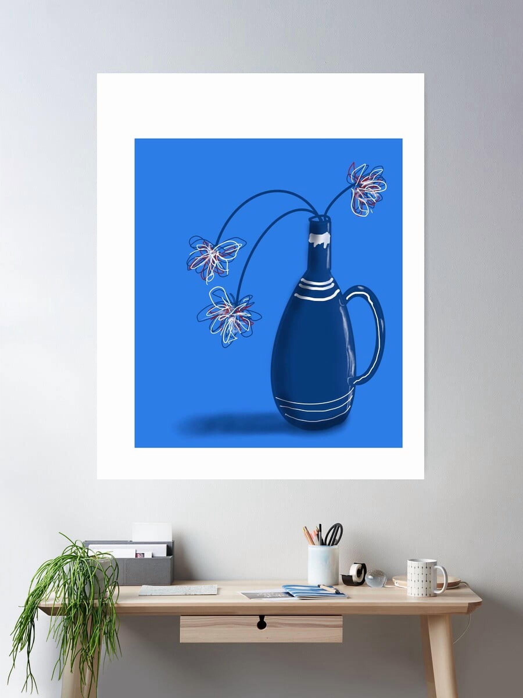 Blue Vase Poster Wall Art Modern Wall Decor For Living Room Bedroom Art ...