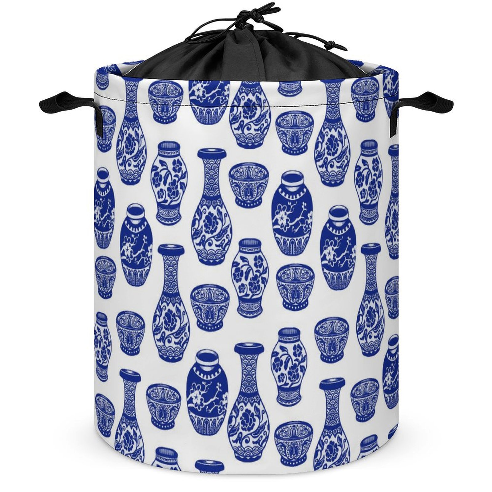 Blue Vases Laundry Basket Dirty Clothes Hamper, Waterproof Laundry Bag ...