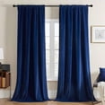 Blue Veet Curtains 84 inch Length 2 Panels Burg Set Luxury Rod Pocket ...
