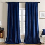 Blue Veet Curtains 84 inch Length 2 Panels Burg Set Luxury Rod Pocket ...