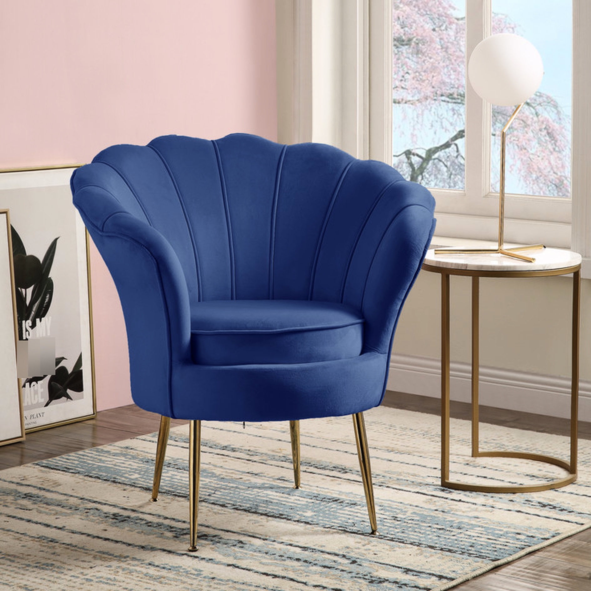 Blue Velvet Accent Chair | Ideal for Modern Interior Decoration ...