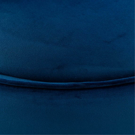 Blue Velvet Barrel Accent Chair with 360 Rotation for Various Settings ...