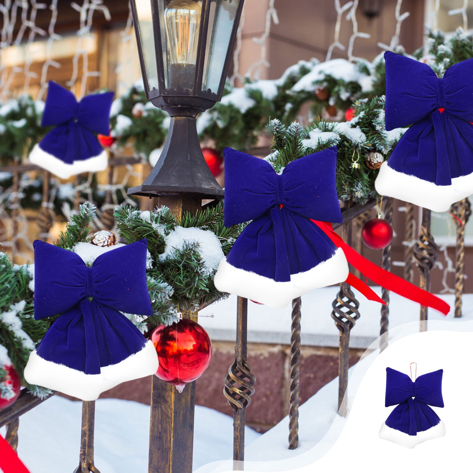 Blue Velvet Christmas Bows for Tree,Christmas Ornaments Bows,Velvet ...
