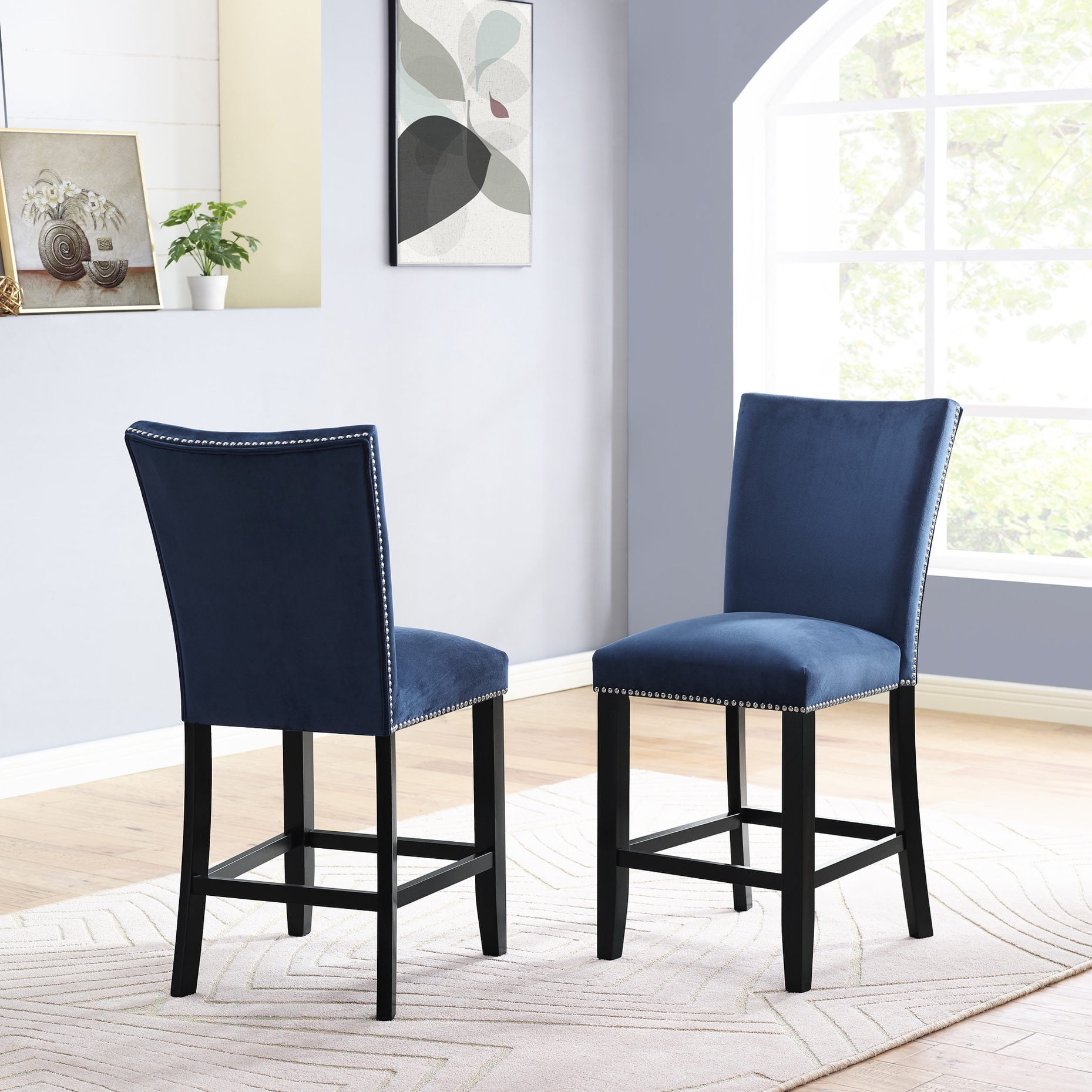 Blue Velvet Nailhead Design | Stand - out in Dining Areas | Luxury ...