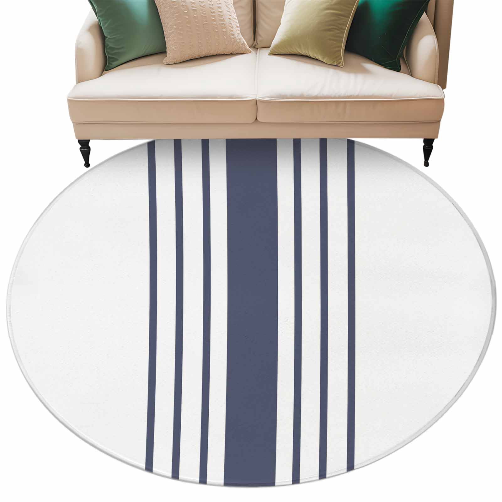 Blue Vertical Striped Large Area Rugs for Bedroom Living Room, Soft Non ...