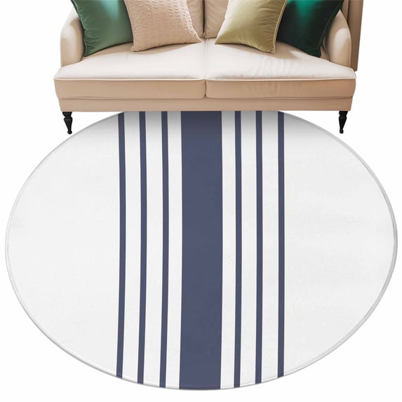 Blue Vertical Striped Large Area Rugs for Bedroom Living Room, Soft Non ...