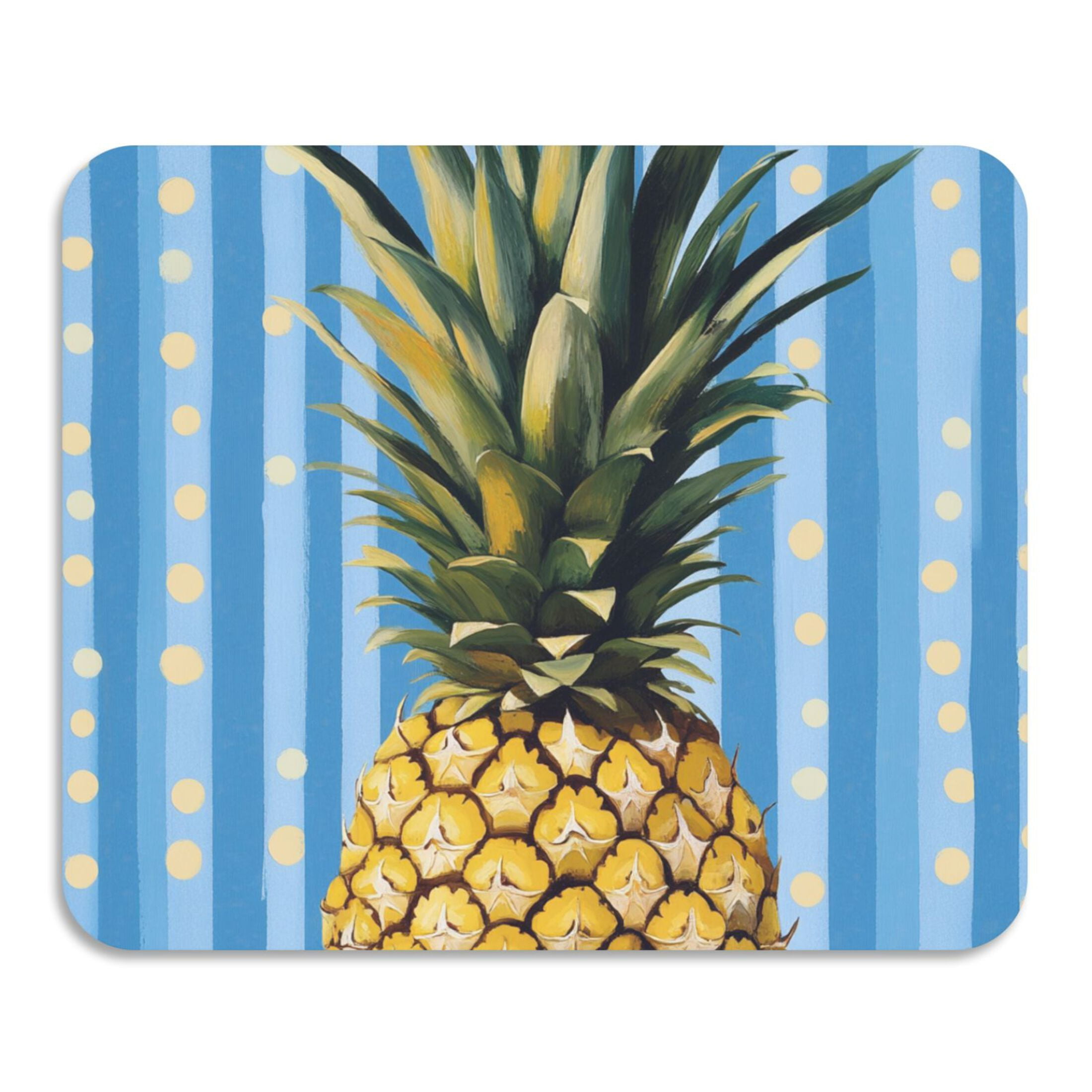 Blue Vertical Stripes Yellow Dots Pineapple Diatomite Dish Drying Mat ...