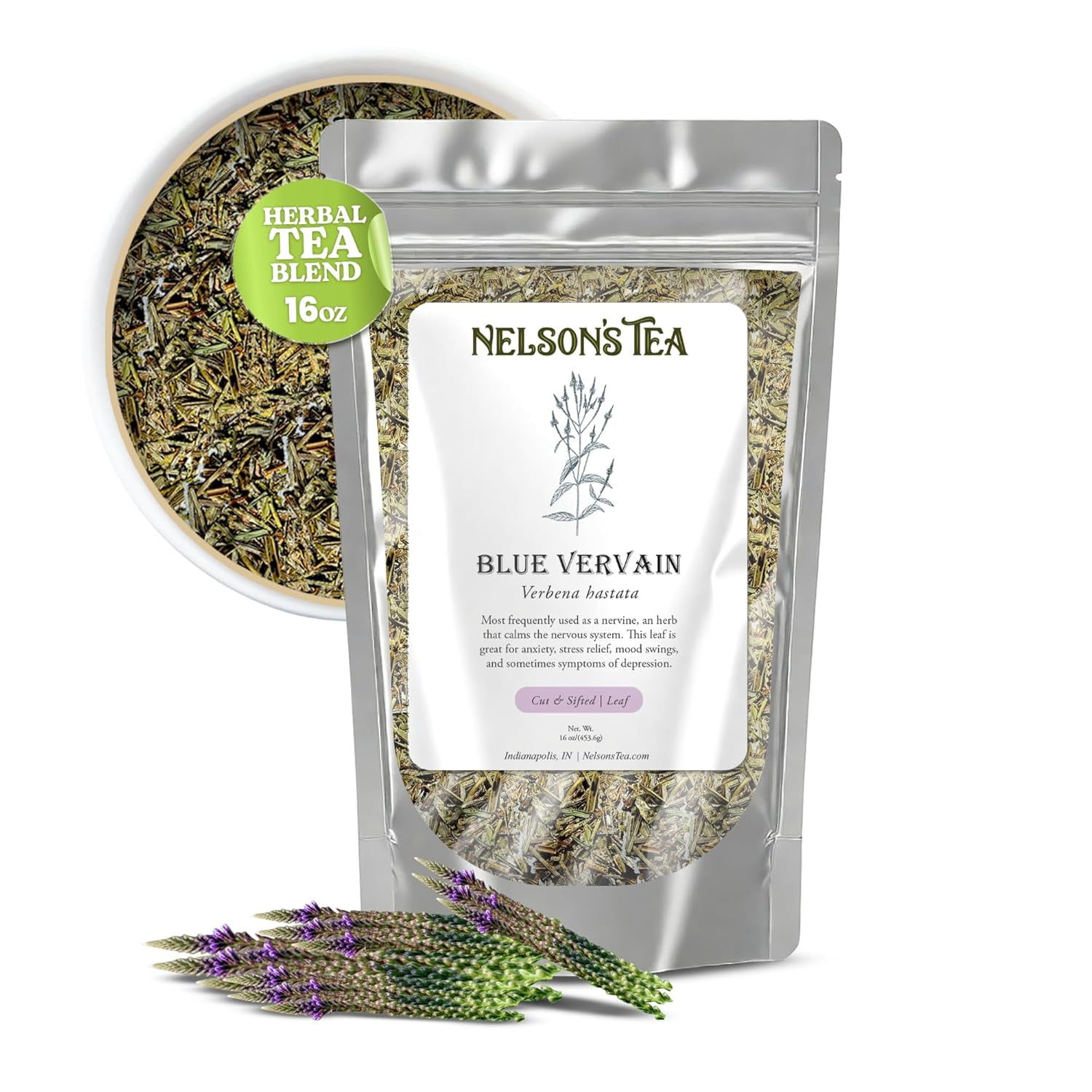 Blue Vervain Loose Leaf - Cut Sifted Blue Vervain Loose Leaf, Dried ...