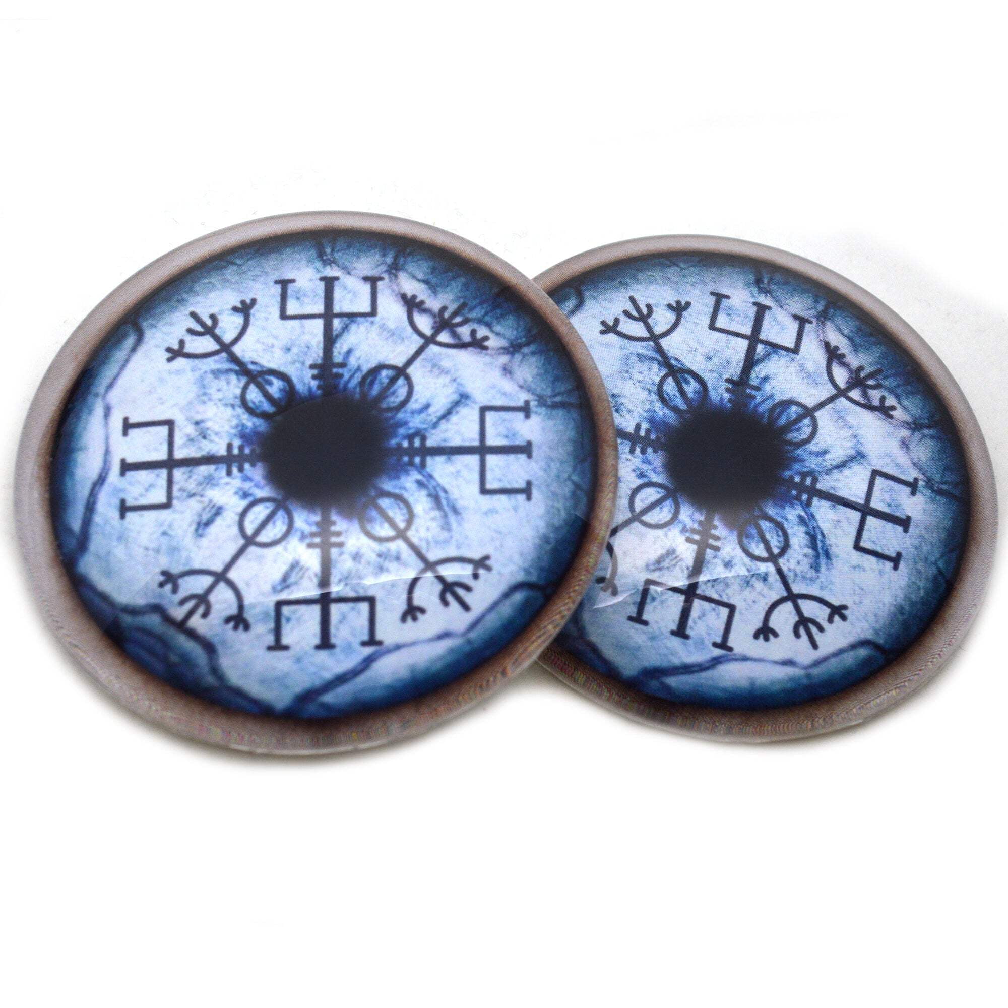 Blue Viking Compass Wolf Vegvisir Glass Eyes - Walmart.com