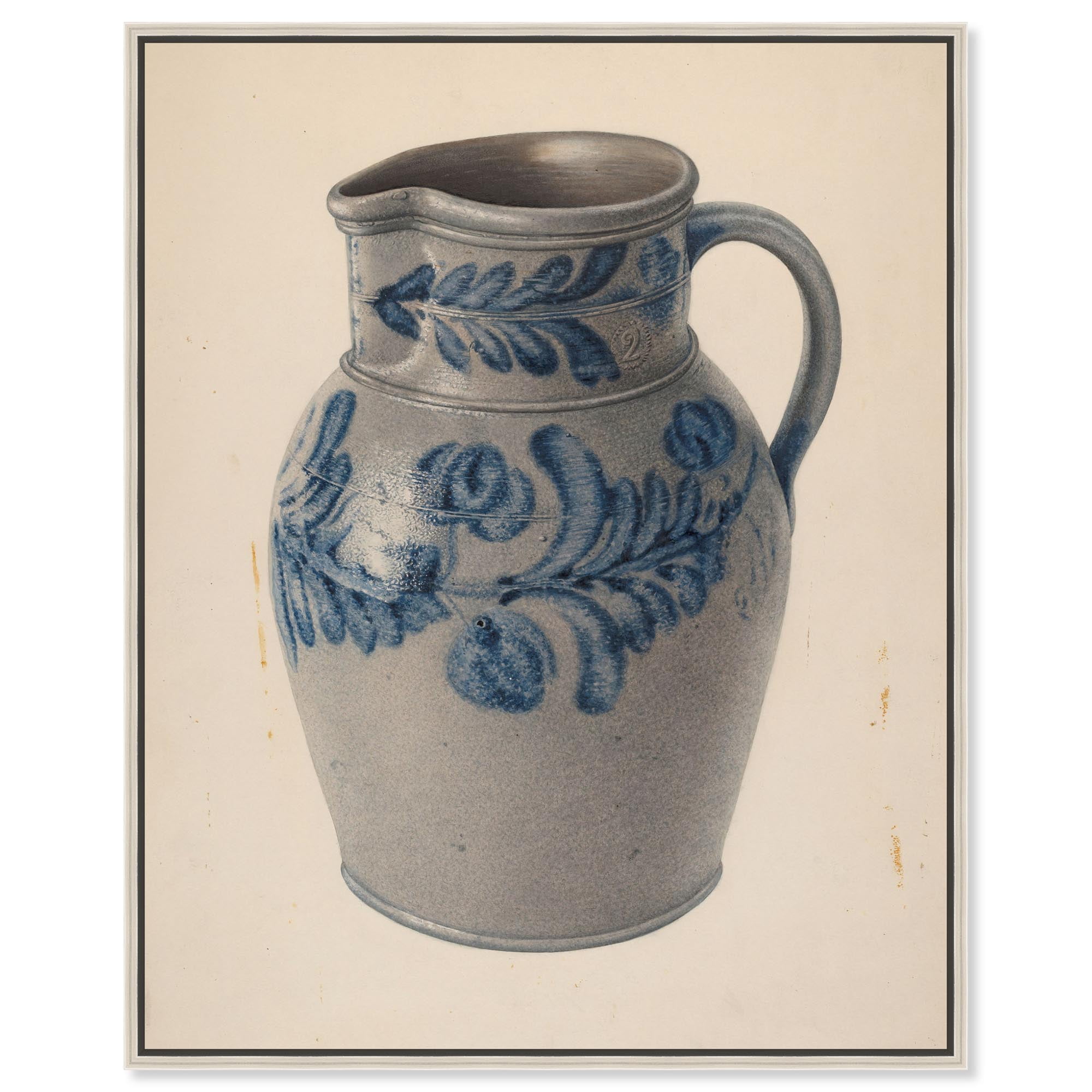 Blue Vine Canvas Print Vintage Art by Art Remedy, Silver Frame, 24 x 30 ...