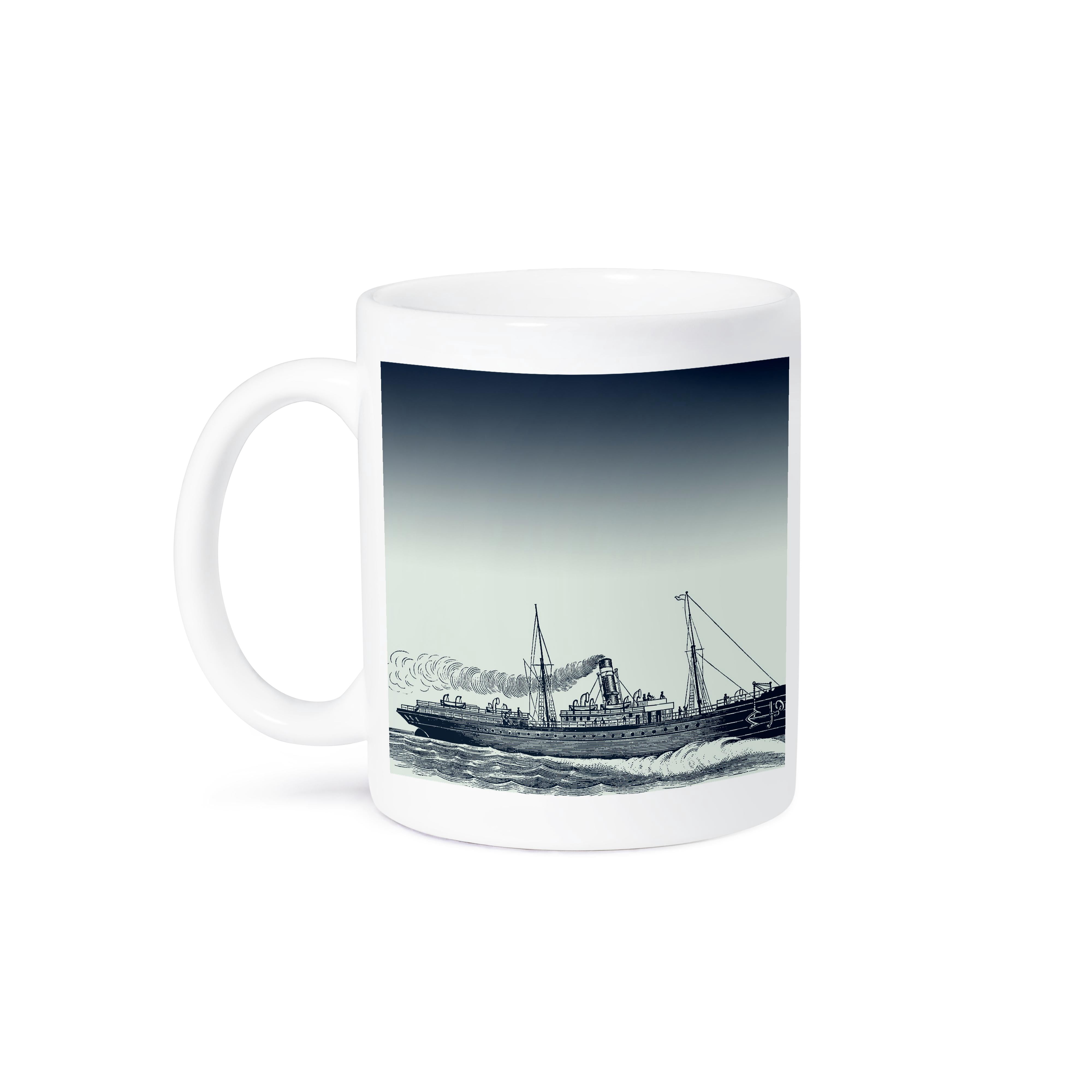 3dRose, Blue Vintage Ship nautical theme art, 15oz Mug - Walmart.com