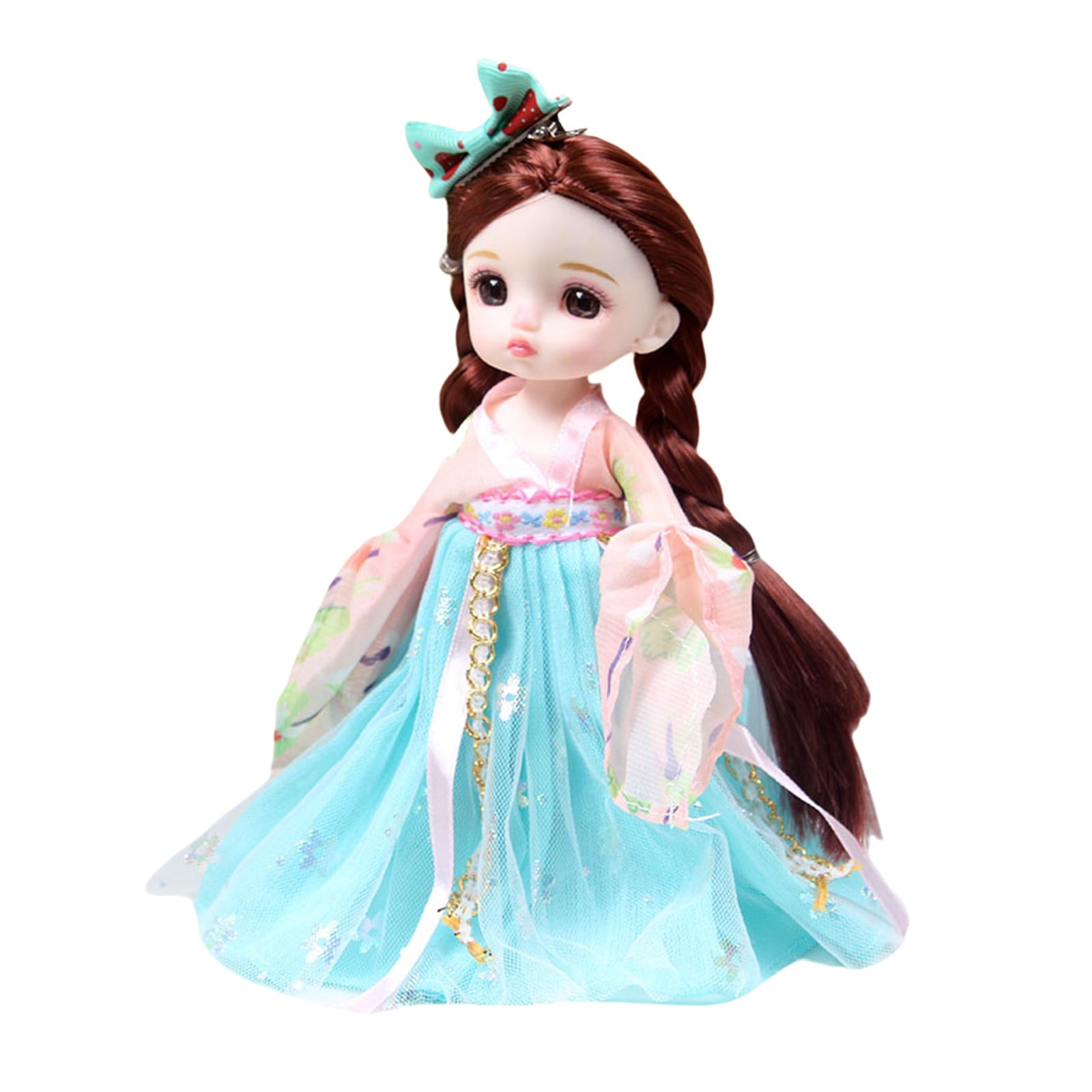 Blue Vintage Style Hanfu Doll Decorative Figure Collectible Ornament ...