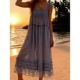 Blue Vintage Y2K Sheer Ruffled Tiered Maxi Slip Dress With Adjustable ...