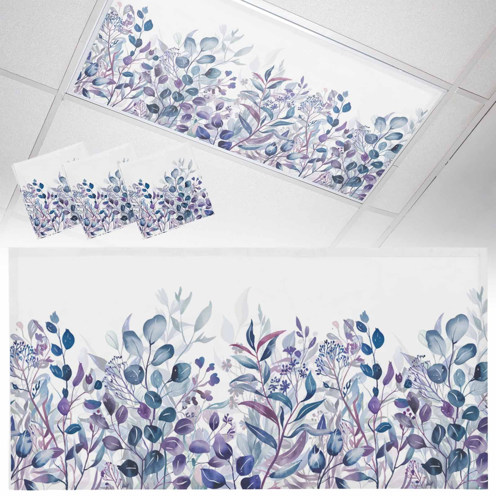 Blue and Violet Leaf Fluorescent Light Covers Spring Eucalyptus Leaves ...