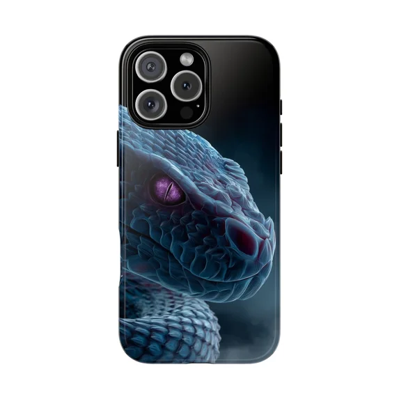 Blue Viper Snake Cyan Scales Art Case for iPhone 17 11 12 13 14 15 16 ...