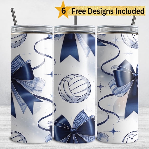 Blue Volleyball Tumbler , 20 oz Skinny Tumbler Sublimation , Volleyball ...