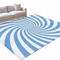 Blue Vortex 8x10ft Non Slip Area Rug Abstract White Sky Blue Spiral ...
