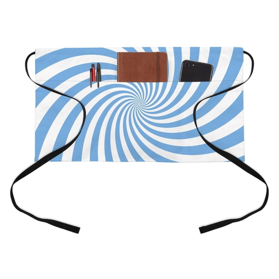 Blue Vortex Half Waist Apron Abstract White Sky Blue Spiral Optical ...