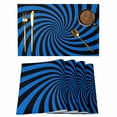 Blue Vortex Placemats Set of 6, Abstract Navy Blue Black Lime Spiral ...