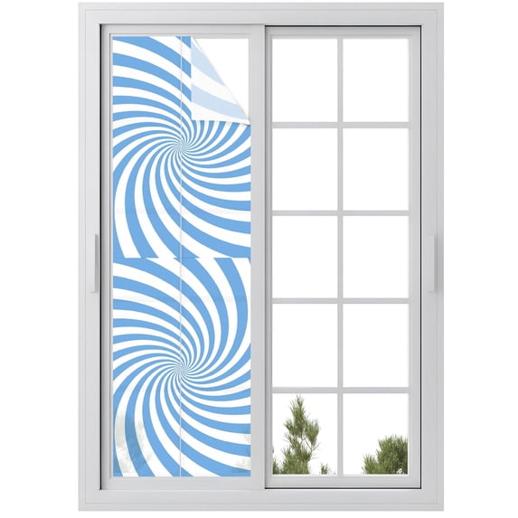 Blue Vortex Window Privacy Film, Abstract White Sky Blue Spiral Optical ...