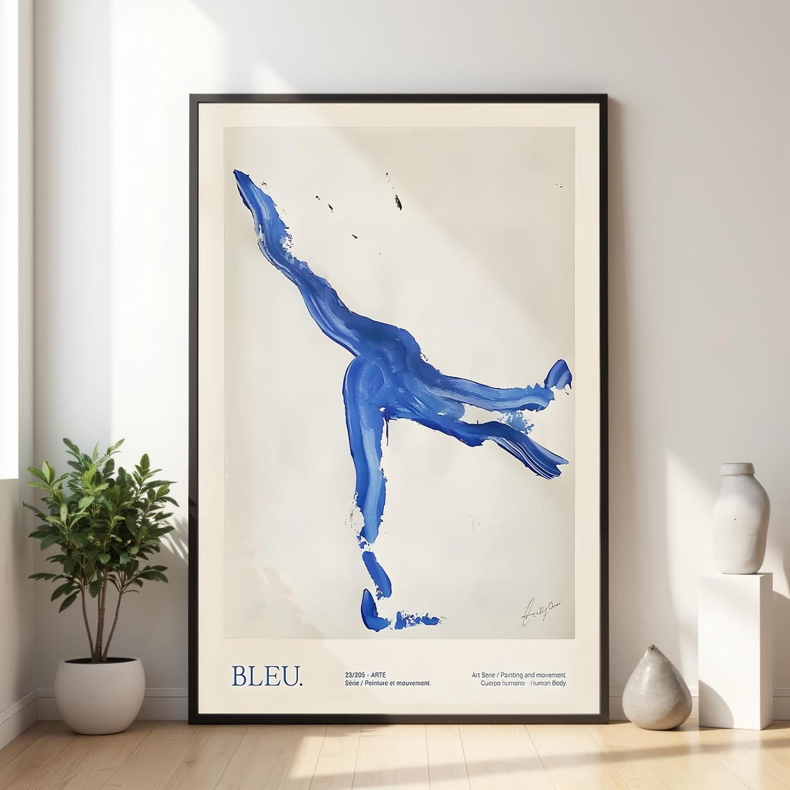 Blue Wall Art, Abstract Human Figure, Poster, Poster, Unframed Poster ...