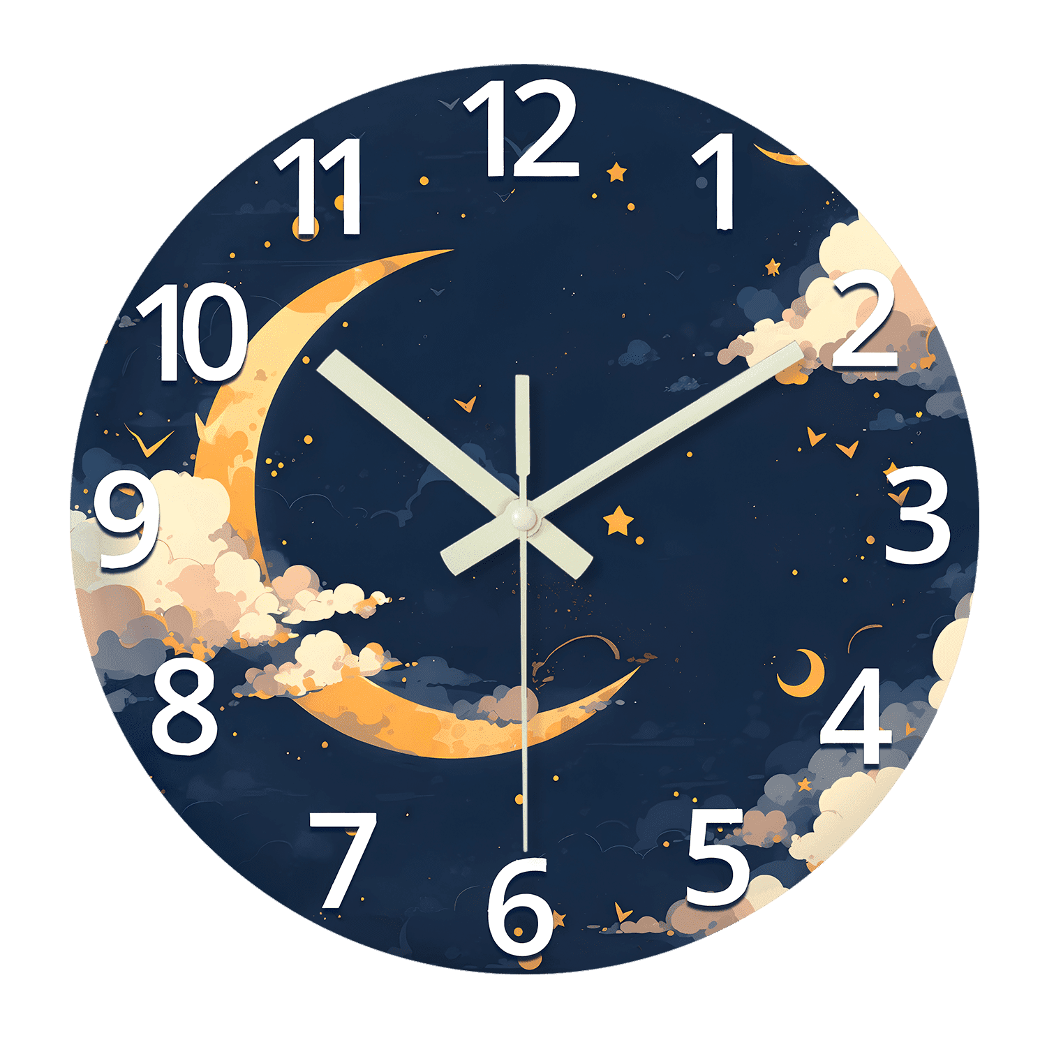 Blue Wall Clocks Battery Operated 12 Inch - Glow in the Dark Wall Clock ...